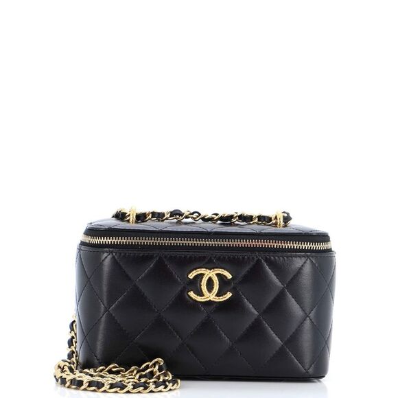 CHANEL | Bags | Chanel All Slide Long Vanity Case With Chain Quilted ...